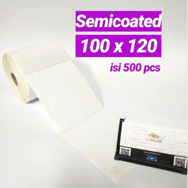 KERTAS LABEL PRINTER BARCODE 100 X 120 MM 4" x 4,7" SEMICOATED 1 LINE ...