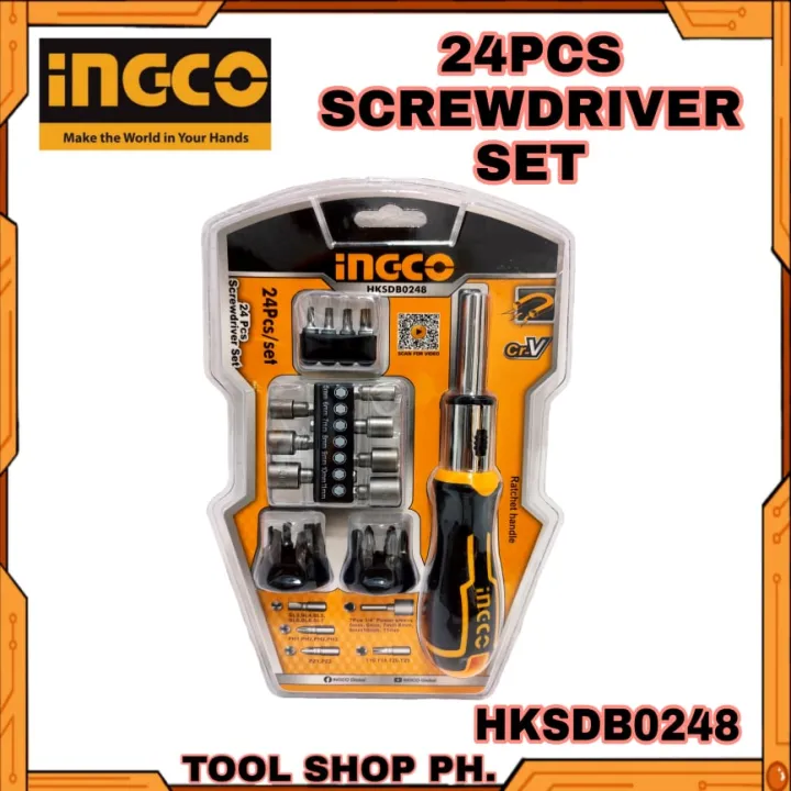 INGCO Ratchet ScrewDriver 24PCS SET HKSDB0248 | Lazada PH