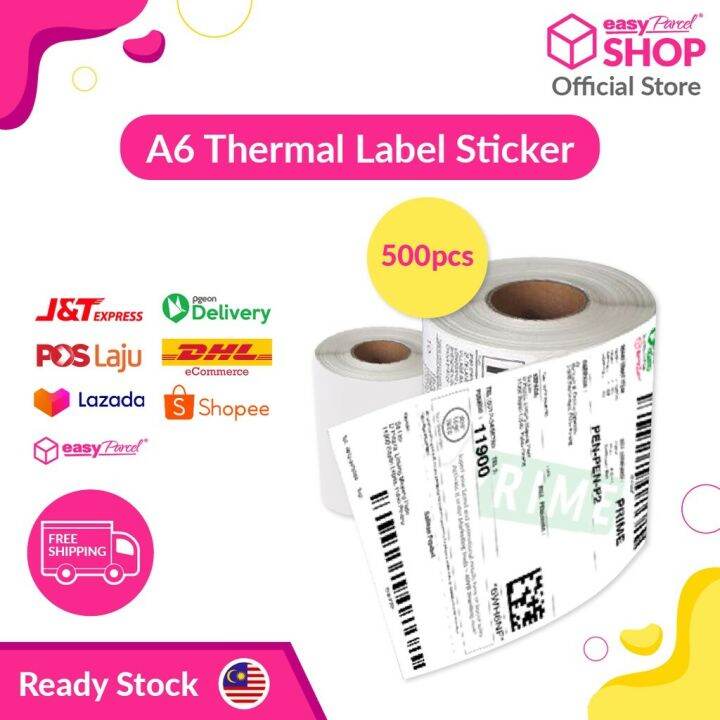 🔥 READY STOCK 🔥 EasyParcel Thermal Roll (A6) - 500 pcs - Air Waybill ...