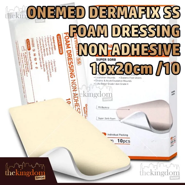 Onemed Dermafix SS 10x20cm Foam Dressing Non Adhesive Plester Luka ...