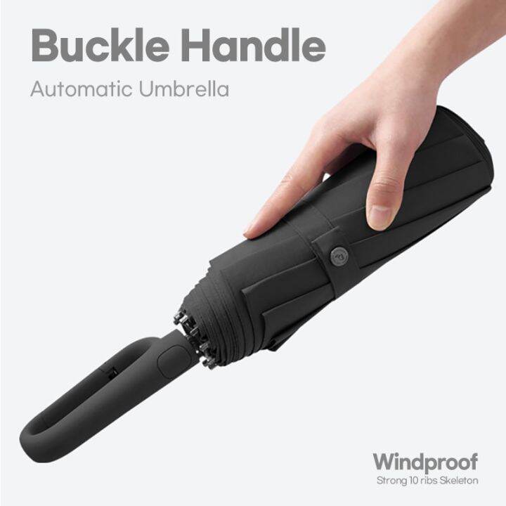 Automatic Windproof Umbrella Strong Buckle Handle Folding Umbrellas for ...