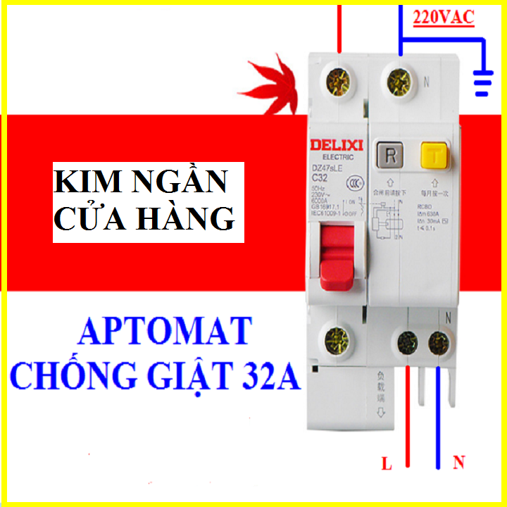 aptomat chống giật 32A, CB chống giất 32A 400VAC | Lazada.vn