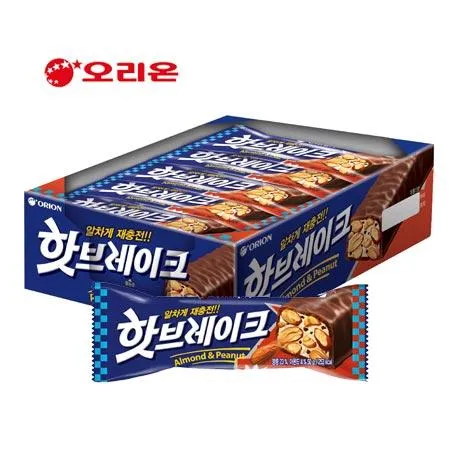 1 Box Orion Korea Hot Break Almond Peanut Chocolate Bar 50g - 15 pieces ...