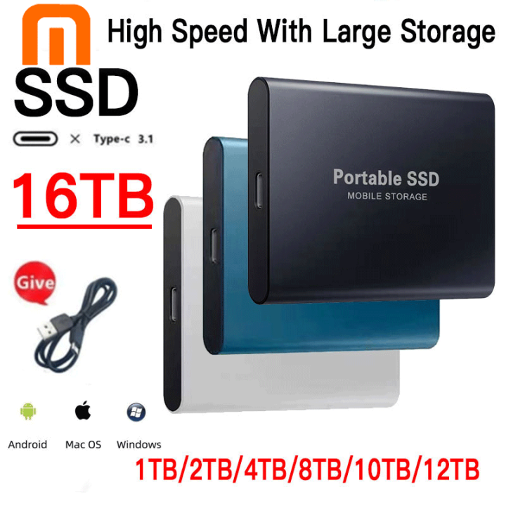 Portable SSD 1TB External Solid State Hard Drive High-speed Mini Hard Disk External Hard Disk ...