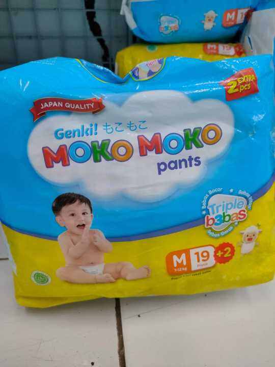GENKI MOKO MOKO PANTS PAMPERS TIPE CELANA UKURAN M19+2 | Lazada Indonesia