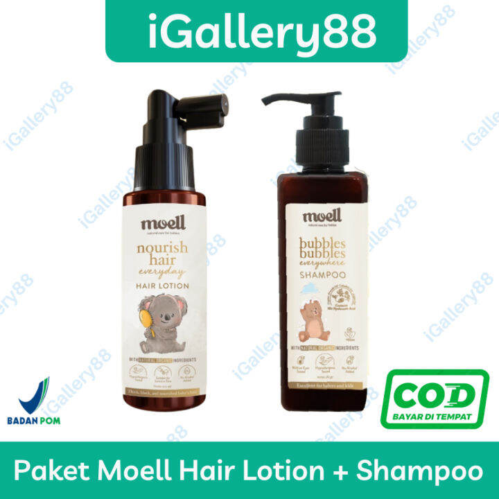 Moell Special Bundling Nourish Hair Everyday - Hair Lotion + Bubbles ...