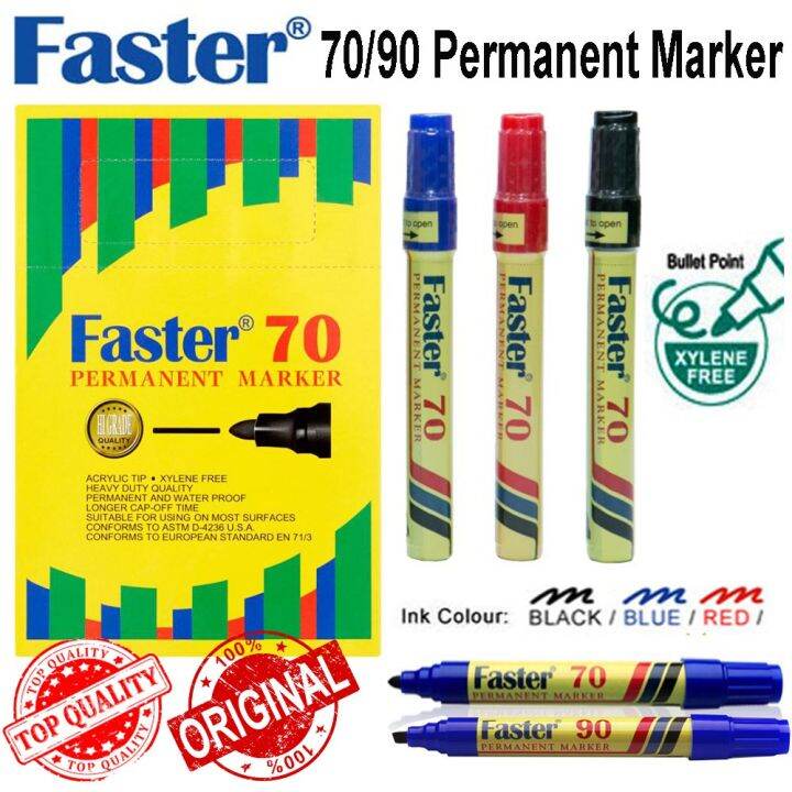FASTER 70 Permanent Marker ( Black / Blue / Red / Green ) - 1 Unit | Lazada