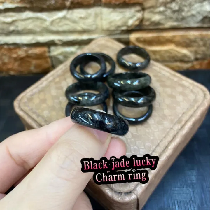 Burma black jade lucky charm ring | Lazada PH