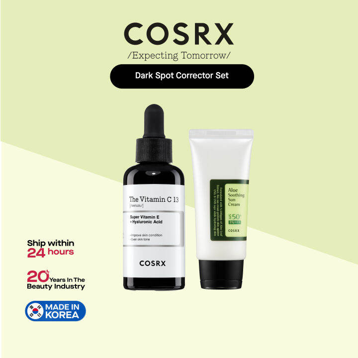 COSRX Dark Spot Corrector Set [ COSRX The Vitamin C 13 serum 20ml + COSRX Aloe Soothing Sun ...
