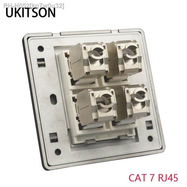 Black Color 4 Gangs CAT7 CAT.6A RJ45 Ethernet Cable Wall Plate With ...