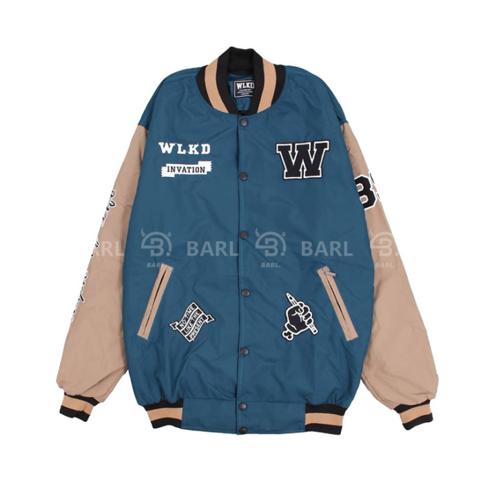 BARL. X WLKD VARSITY JACKET PETRO COLOR " W 85 " LOGO | Lazada Indonesia