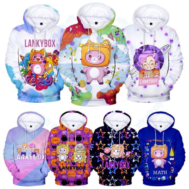 เสื้อแจ็กเก็ตลําลอง มีฮู้ด ลายการ์ตูน Lankybox Boxy Foxy Rocky สําหรับ ...