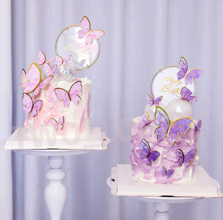 🦋CAKE DECORATIONS| Fantasy BUTTERFLIES Birthday Cake Toppers| Kek ...