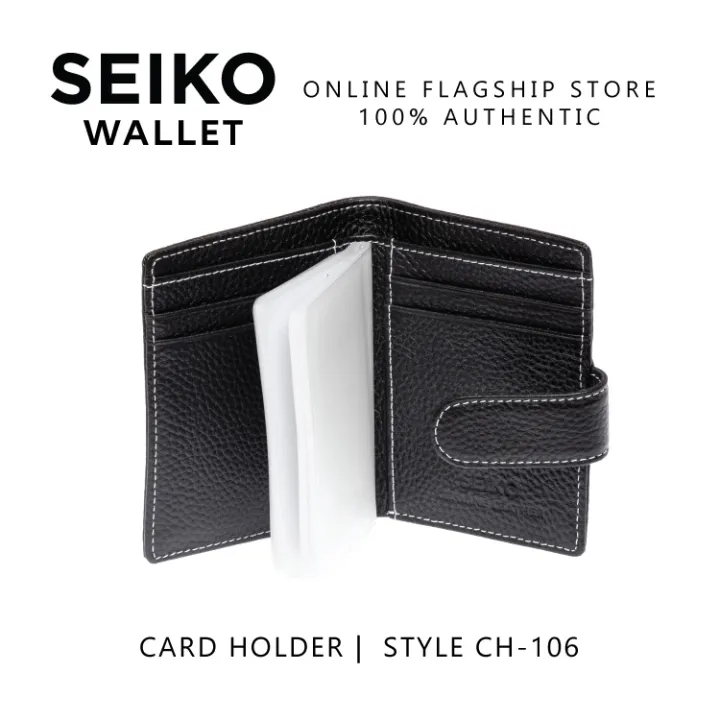 Seiko Wallet Genuine Leather Card Holder Original Authentic for Men ...