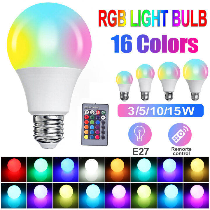 S9 3/5/10/15W E27 RGB Remote Control Bulb Led Lights For Room Smart ...