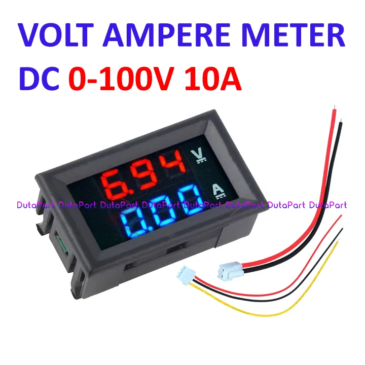 Dual Digital VoltMeter AmpereMeter DC 0V - 100V 10A Volt Ampere Meter | Lazada Indonesia