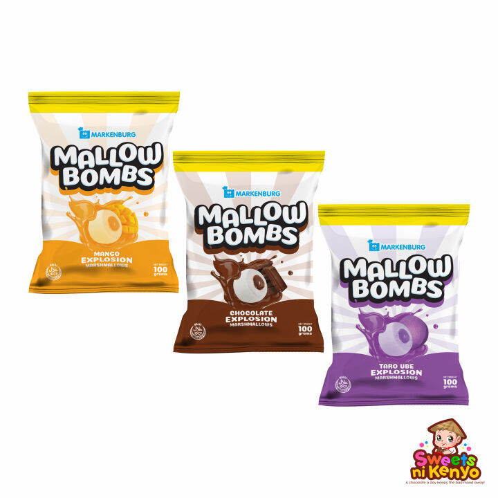 Markenburg Mallow Bombs Marshmallows 100g | Choco / Ube / Mango | Lazada PH