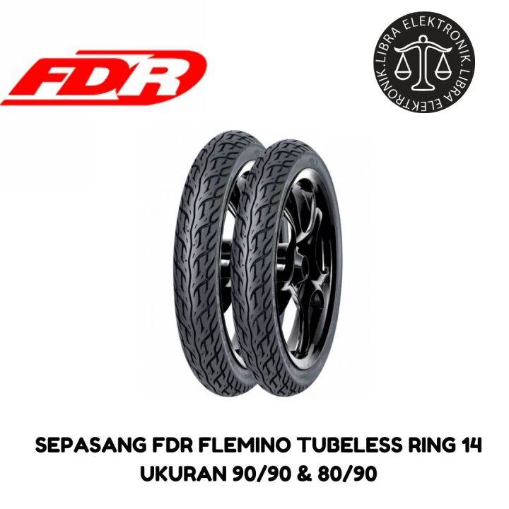Sepasang FDR Ban Motor Matic R14 Uk 80/90-14 & 90/90-14 Tubeless Beat/Vario/Mio/Scoopy R14/Fino ...