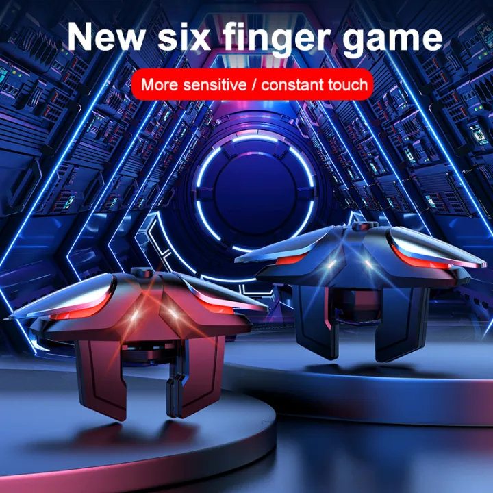 【Stay】1 Pair JS61 Six Finger Mobile Phone Trigger For PUBG Mobile Game ...