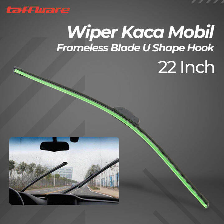 Wiper Blade Kaca Mobil Frameless U Shape Hook 22 Inch-tersedia dalam ...