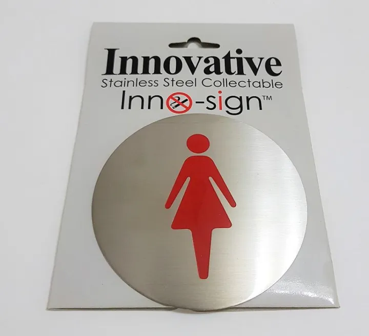 100% Stainless Steel Grade 304 Collectable Door Signage "Ladies" Round ...