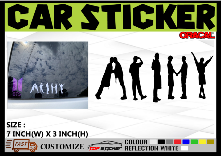 BTS ARMY CAR STICKERS STICKER KERETA KPOP | Lazada