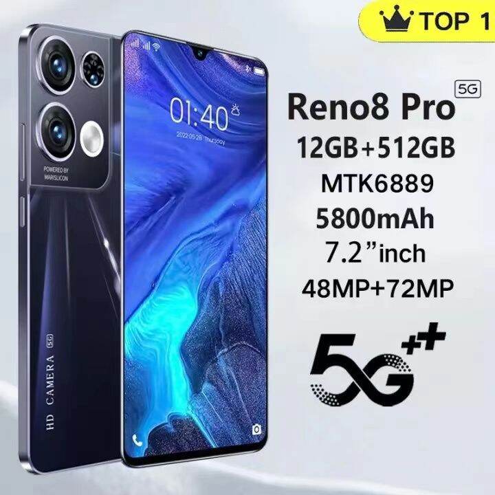 Smartphone Reno8 Pro mobile phone 7.2 inch gaming phone 5G android ...