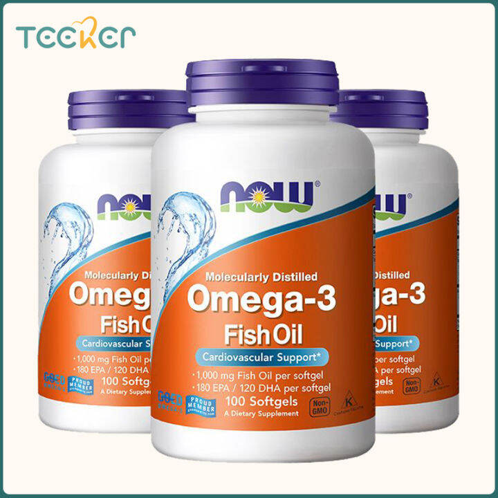 NOW Foods Omega 3 1000mg Fish Oil 100 Softgels 180 EPA 120 DHA | Lazada PH