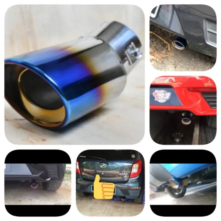 Exhaust tip ekzos tip titanium plug and play myvi axia alza | Lazada
