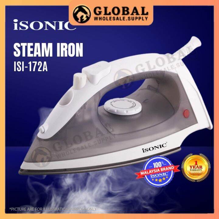 ISONIC Electric Steam Iron Sprayer Steamer with Non-Stick Soleplate ...