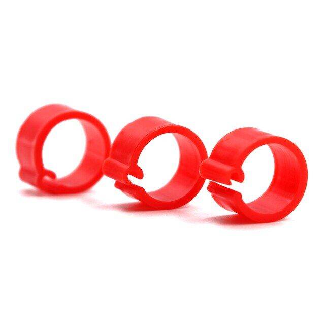 100Pcs 10 Colors Birds Feet Rings Inner Diameter 8mm Width 7mm Plastic ...