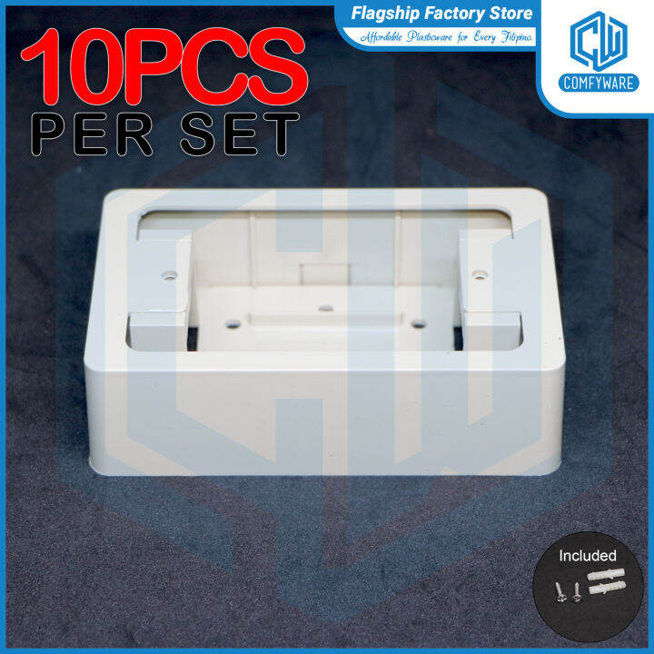 (10pcs/SET) Rhino Brand PVC Plastic Electrical Gray Surface Utility Box ...