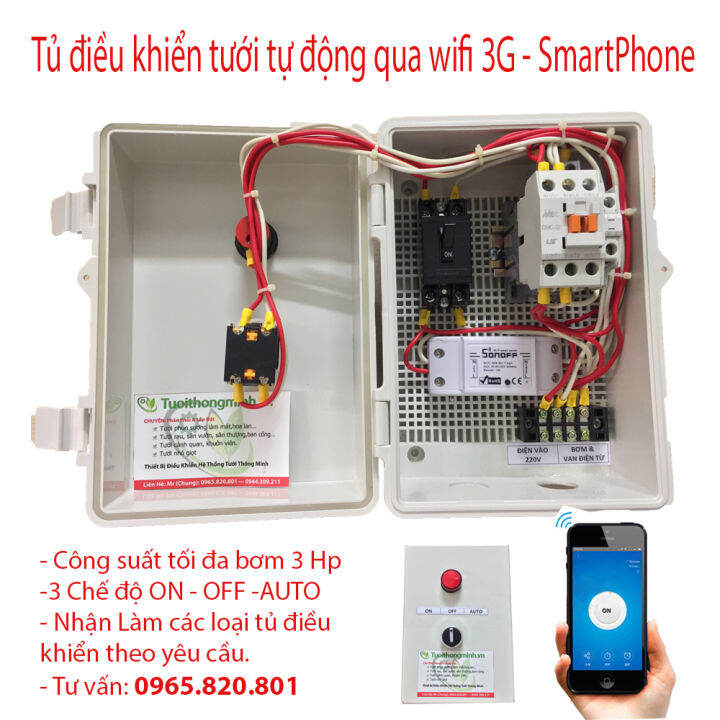 Tủ điều khiển hệ thống tưới tự động qua smartPhone công suất lớn ...