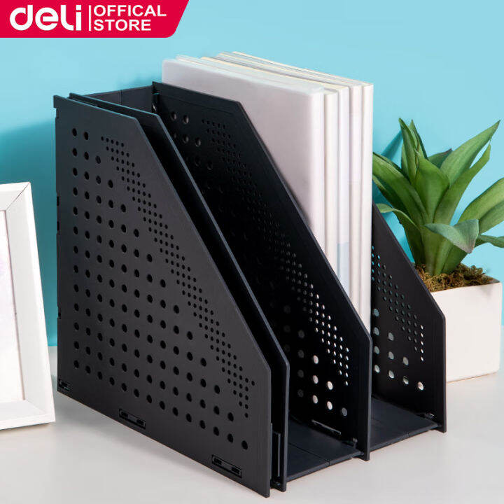 Deli File Box Triple Folding File Box Desktop Document Book Storage ...