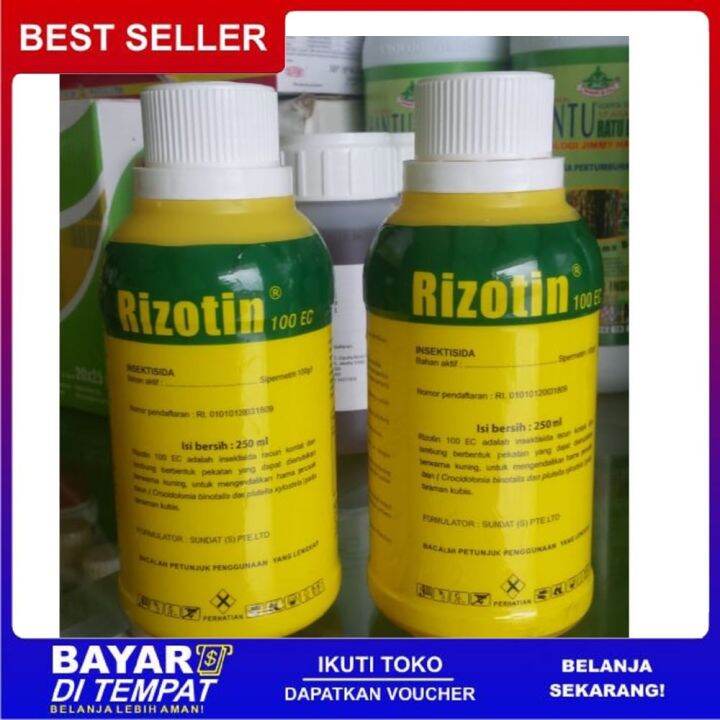 Insektisida Rizotin 100EC 250 ml - Pembasmi Hama Ulat & Perusak Daun ...
