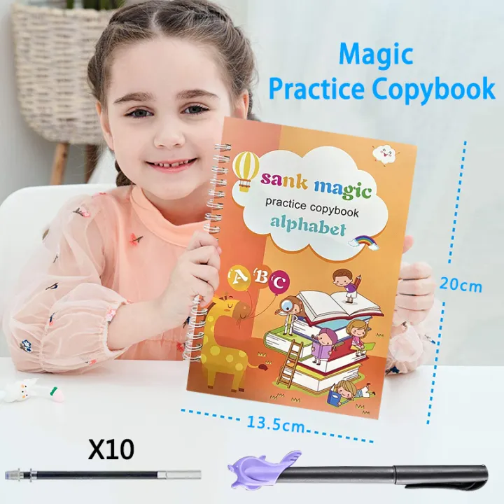 4Pcs/Set Magic Workbook for kids English Word Copybook with Pen ...