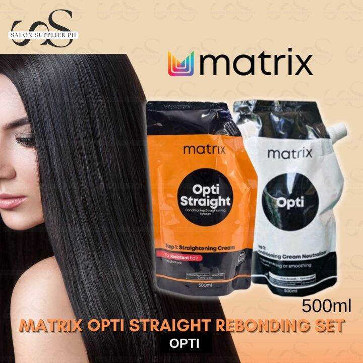 Matrix Opti Straight Rebond Set (500ml each) Hair Rebonding Treatment ...