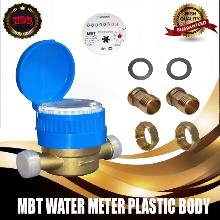NEW WATER METER PLASTIC BODY (ANTI MAGNETIC) 1/2" 500g HIGH QUALITY (20 ...