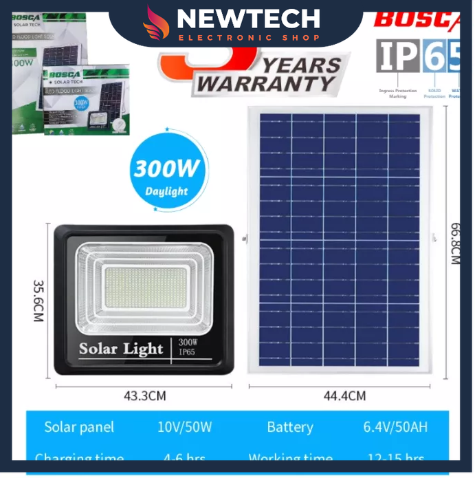 WHS or BOSCA depends on stock 5 Year Warranty 300W Heavy Duty Solar Led ...
