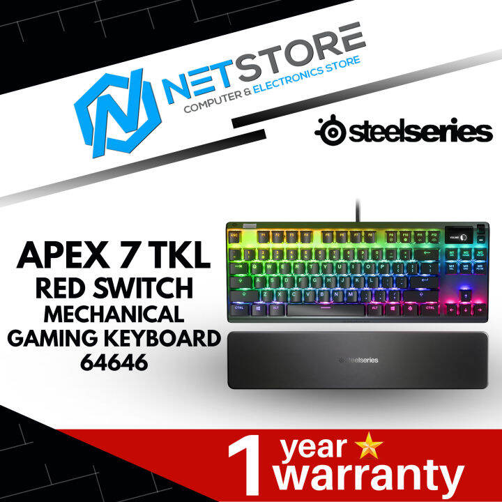 STEELSERIES APEX 7 TKL (RED SWITCH) MECHANICAL GAMING KEYBOARD 64646 ...