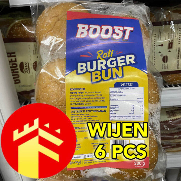 BOOST BURGER WIJEN 6 PCS BURGER BUN WIJEN BOOST 6 PCS | Lazada Indonesia