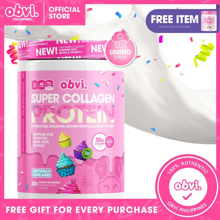 Obvi Super Collagen Protein Powder - LIMITED EDITION Birthday Cupcakes ...