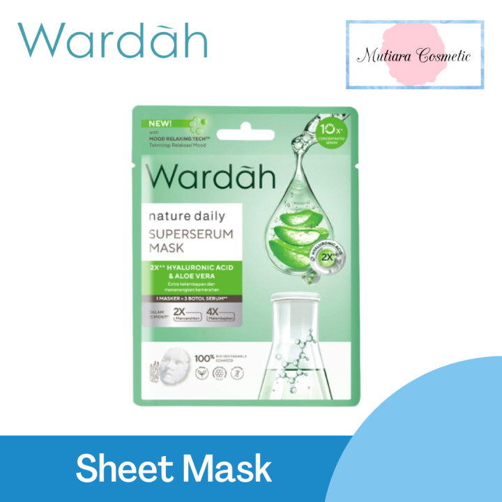 Wardah Nature Daily SuperSerum Mask 20 ml | Sheet Mask Aloe Vera ...