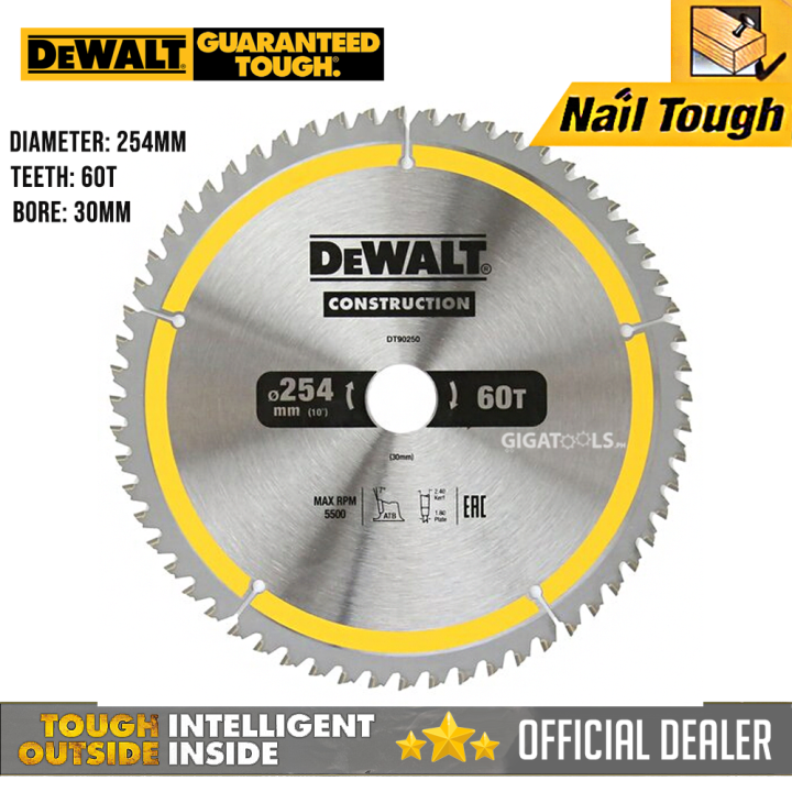 DeWalt DT90250 Construction Circular saw Blade 10" x 60T ( 254mm ...