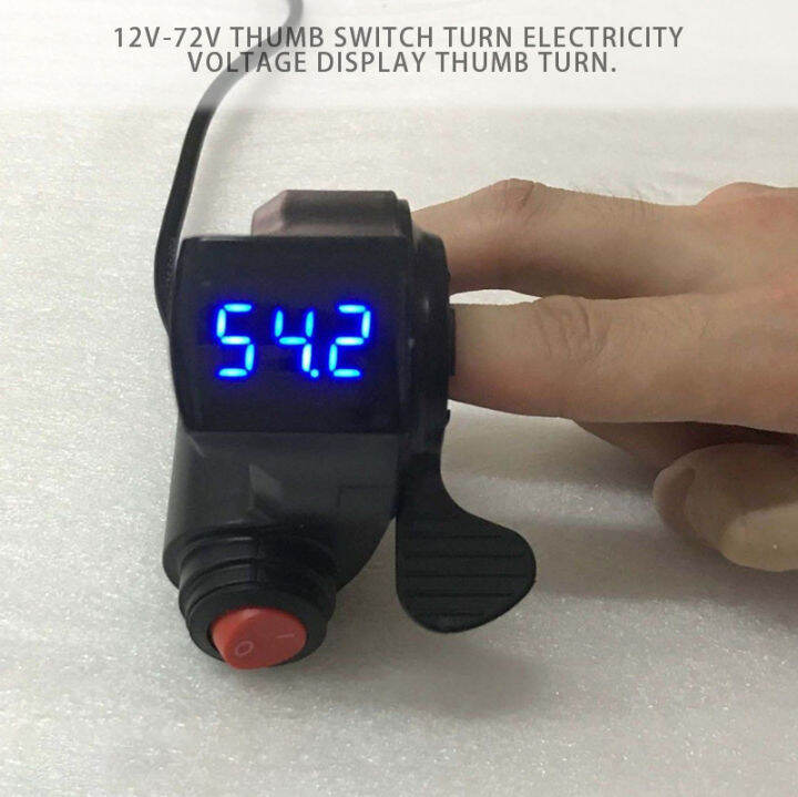 KPL 12V-72V Thumb คันเร่งพร้อมสวิทช์ไฟจอแอลอีดีแสดงแรงดันไฟฟ้าสำหรับ E-Bike | Lazada.co.th