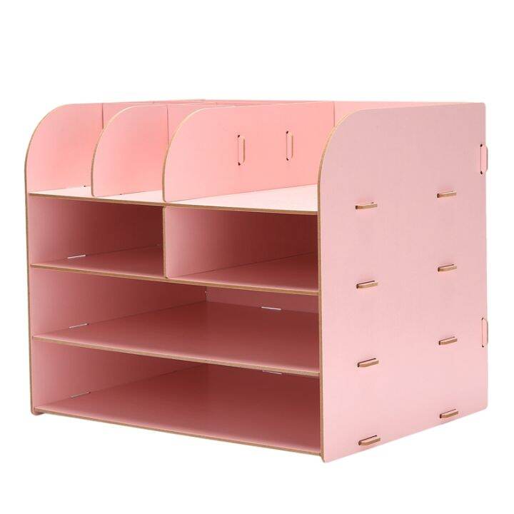 1Pcs 4-Layers Wood Office Table Organizer Assembled Files Office ...