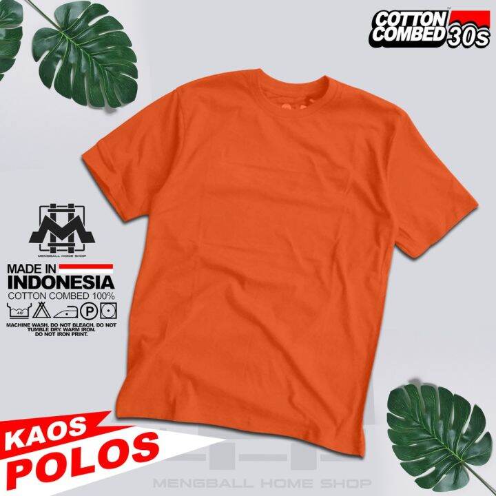 Kaos Polos Oren Kaos Polos Satuan Cotton Combed 30s | Lazada Indonesia
