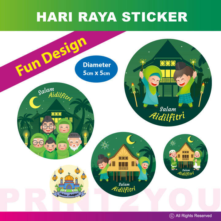 Hari Raya Stickers, Mirrorkote Sticker (100pcs in sheets) | Lazada