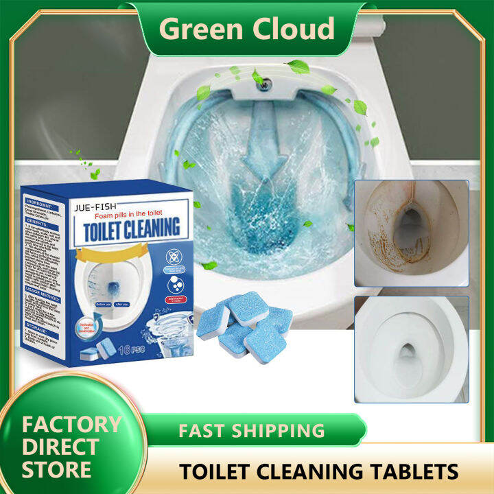 JUE-FISH Toilet Cleaning Tablets Flush Deodorizes Toilet Automatic ...