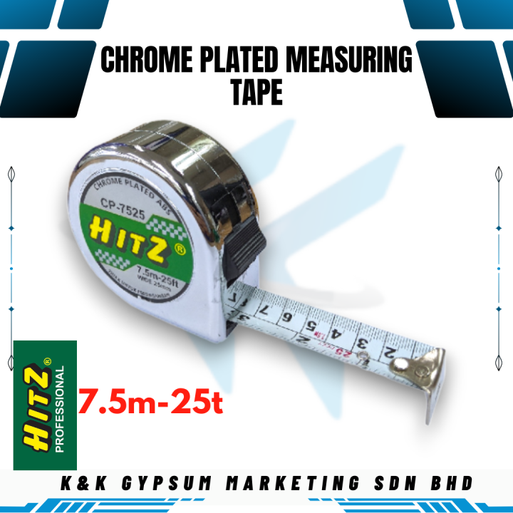 7.5 Meter HITZ Chrome Measuring Tape | Tali Pita Pengukur | Ukur ...